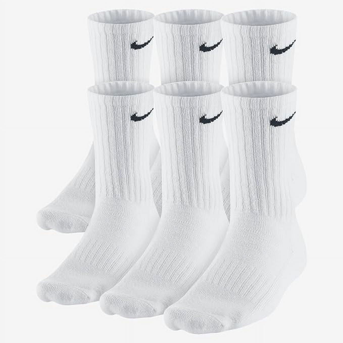 Nike Cotton Crew Socks 6 Pack - White - L - Walmart.com