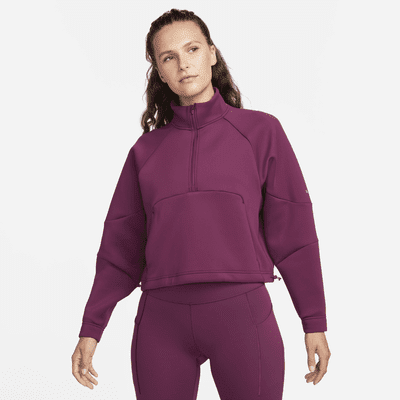 Nike Dri-FIT Prima Women's 1/2-Zip Training Top Color: Bordeaux/Black ...
