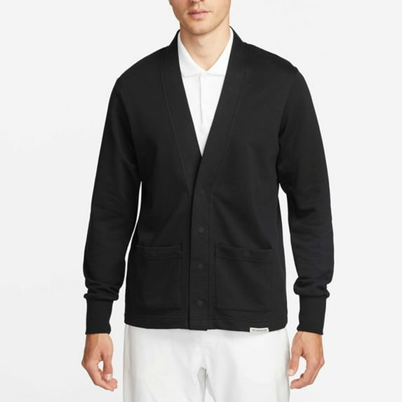 Nike Dri-FIT Standard Issue Men's Golf Cardigan Color: Black/White Size ...