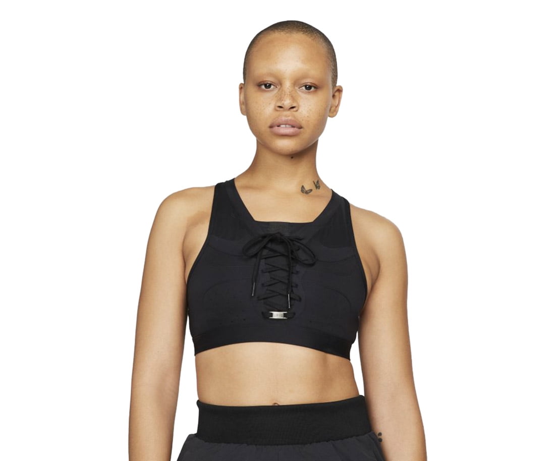 Nike Dri-FIT Swoosh Air Force 1 Medium-Support Laced Sports Bra Womens ...