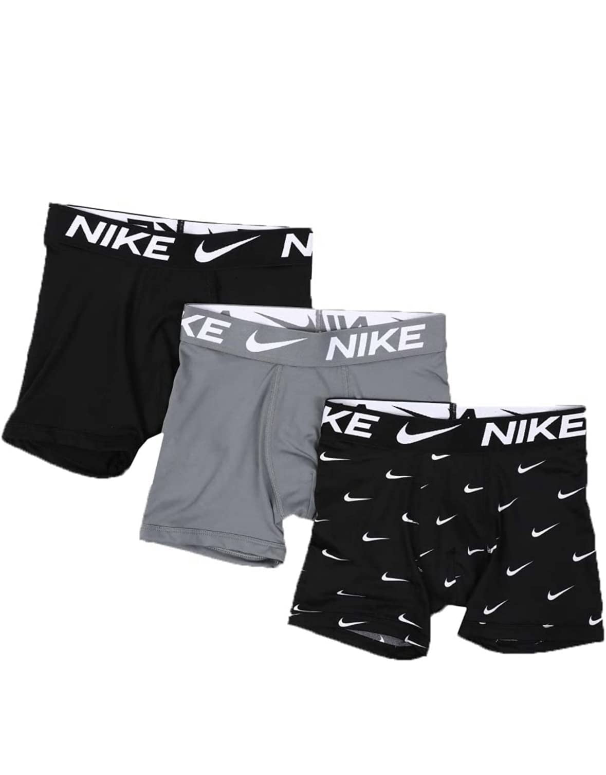 Nike Dri-Fit™ Soccer Basketball Boxers 3-Pack Black/Gray Boy's Size ...