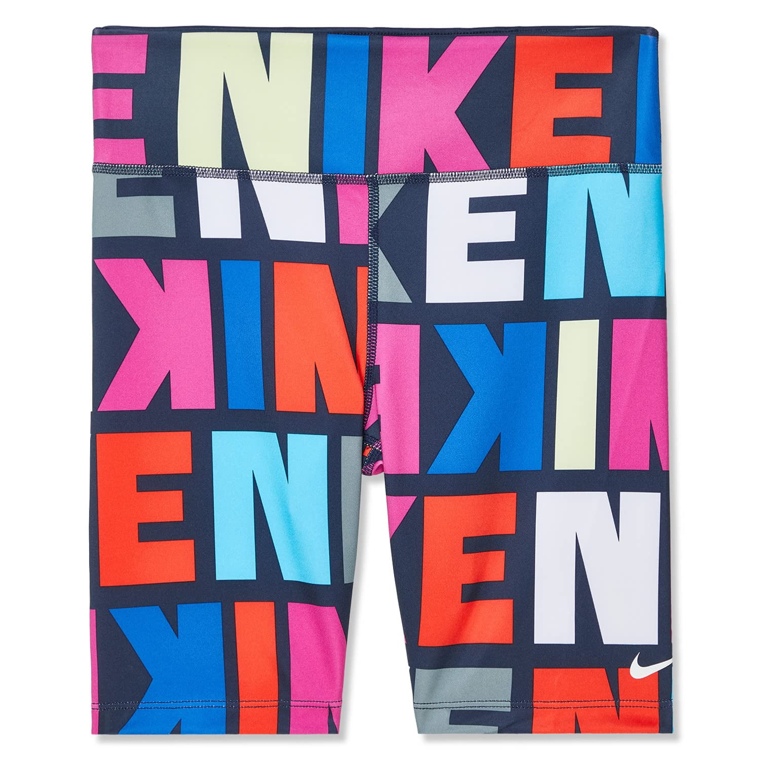 Nike DriFit One Bike Shorts (Little Kids/FBig Kids) (Girls, Obsidian/Obsidian/White, LG (14 Big ...