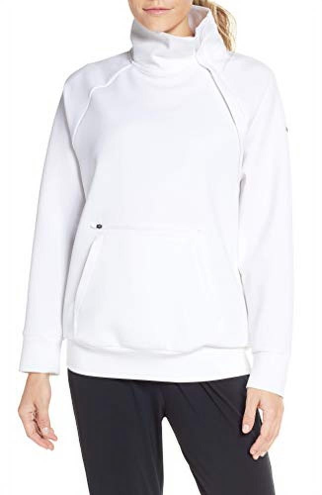 Nike Dry Mock Neck Distort White Women's Side Zip Top Pullover Size L ...