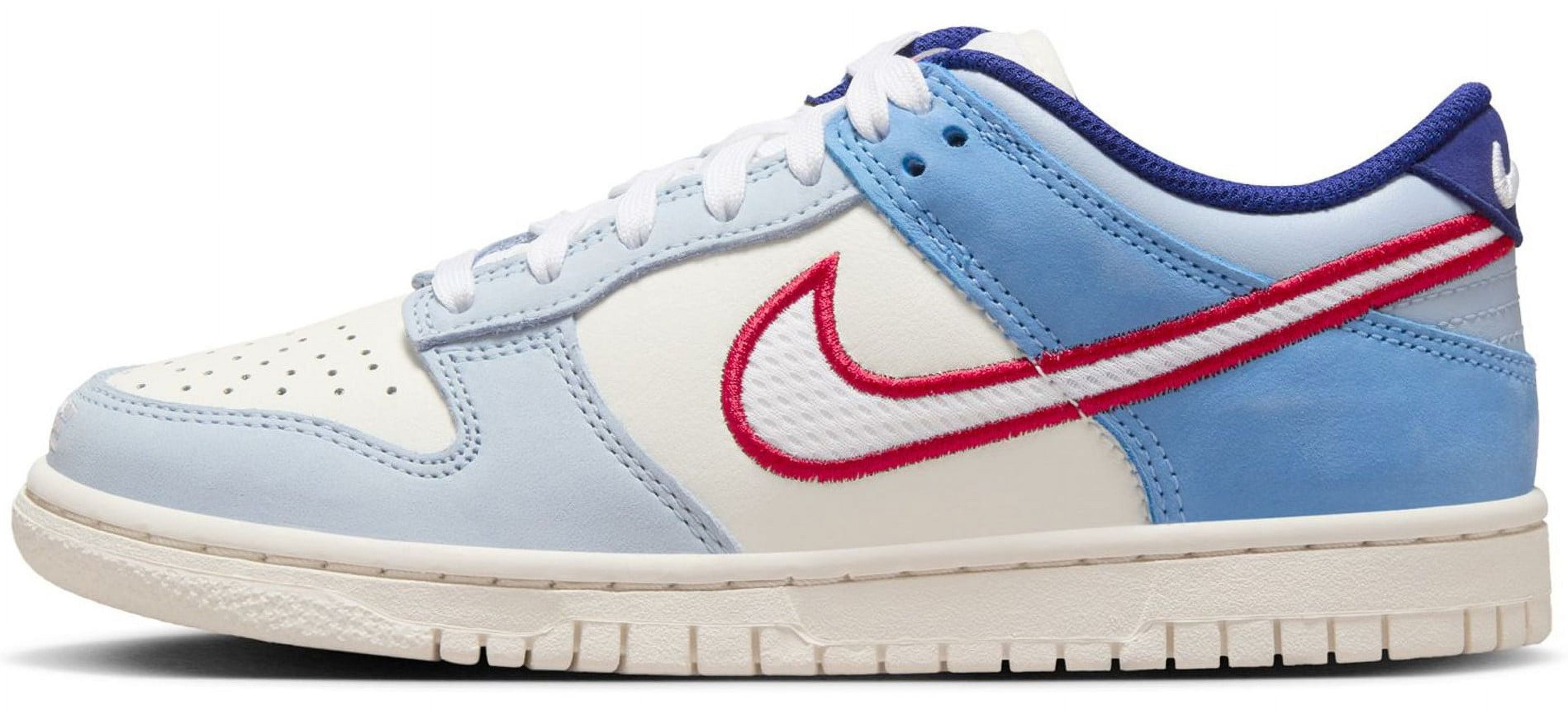 Nike Dunk Low Big Kids' Shoes Color: Sail/Sail/Light Armory Blue/White ...