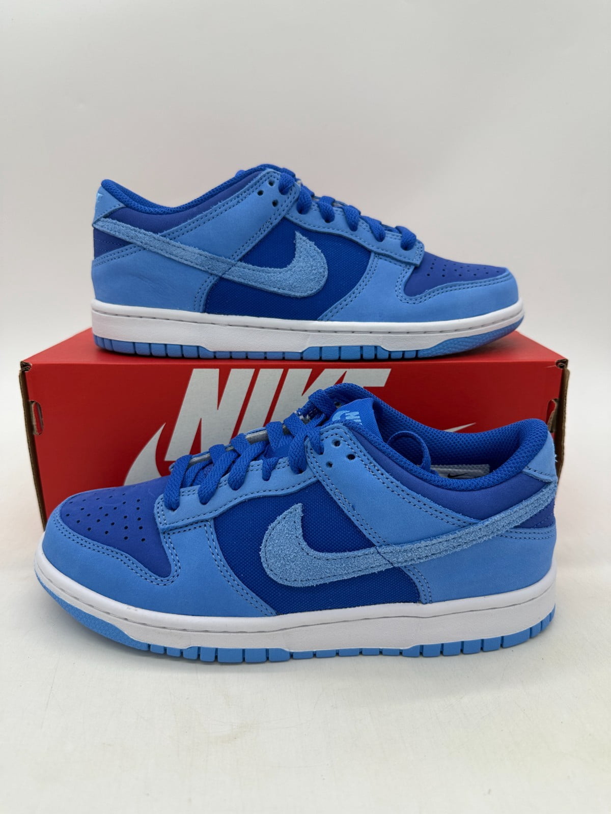 Nike Dunk Low Youth Size 6.5 Blue White Leather Suede Shoes IB5721 400 ...