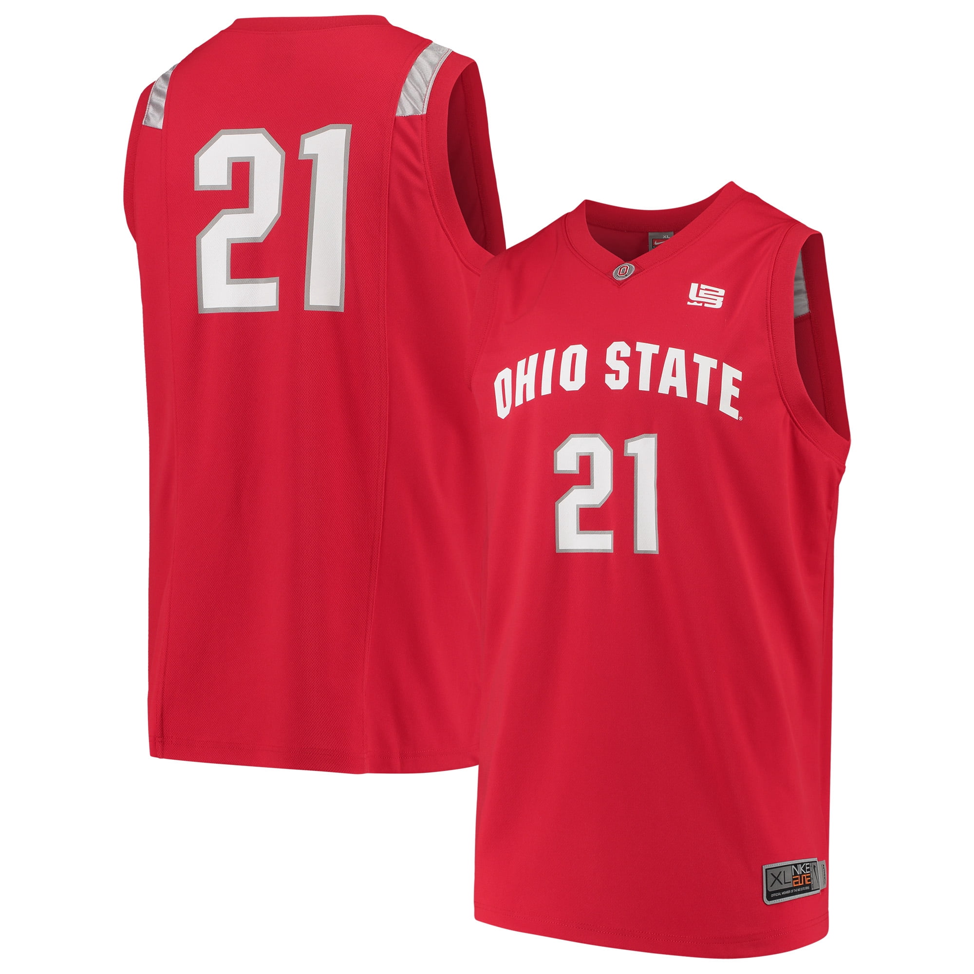 Nike Elite Ohio State Buckeyes #21 Scarlet Replica Basketball Jersey ...