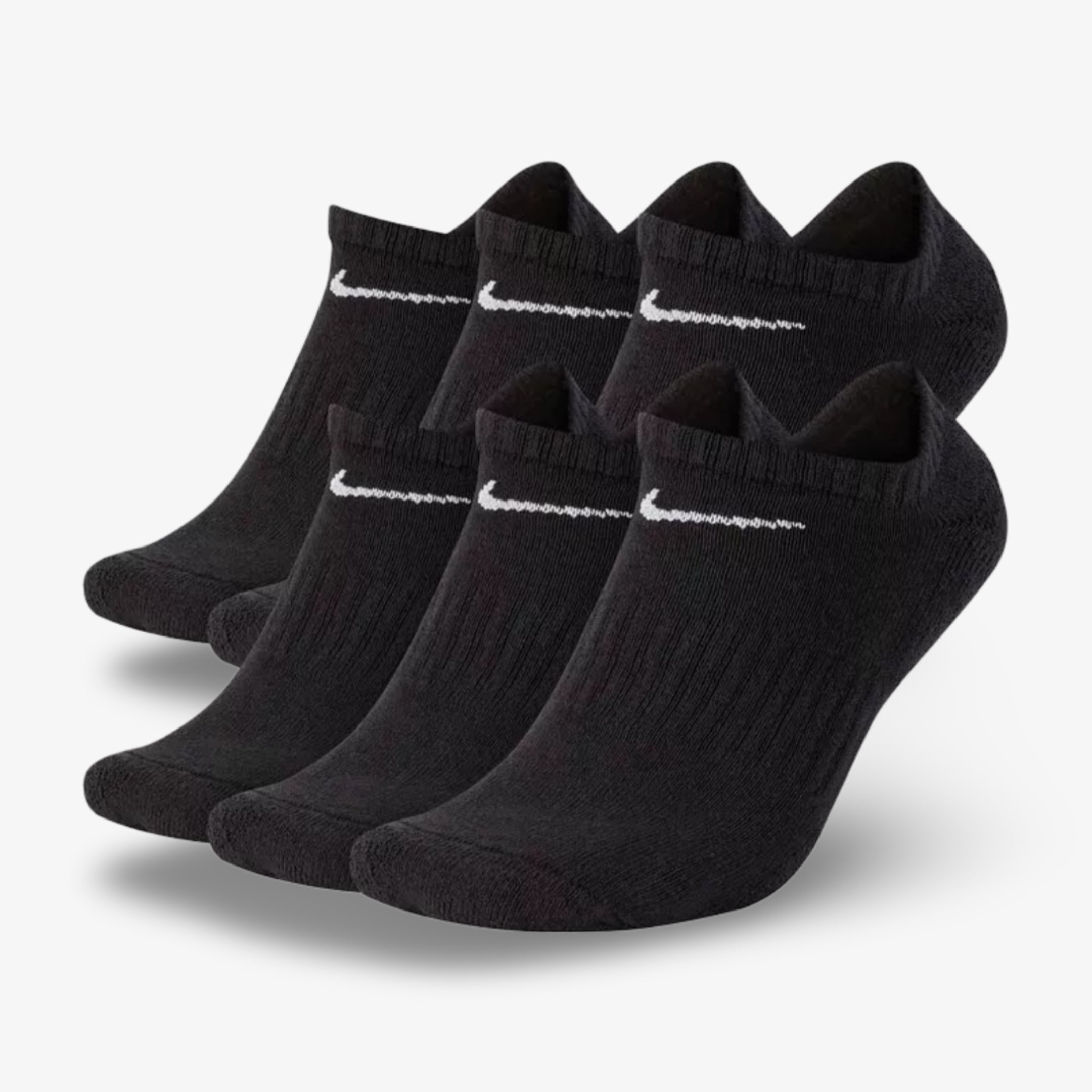 Nike Everyday Cotton Cushioned Low No-Show Socks (6 Pack) Black SX7675 ...