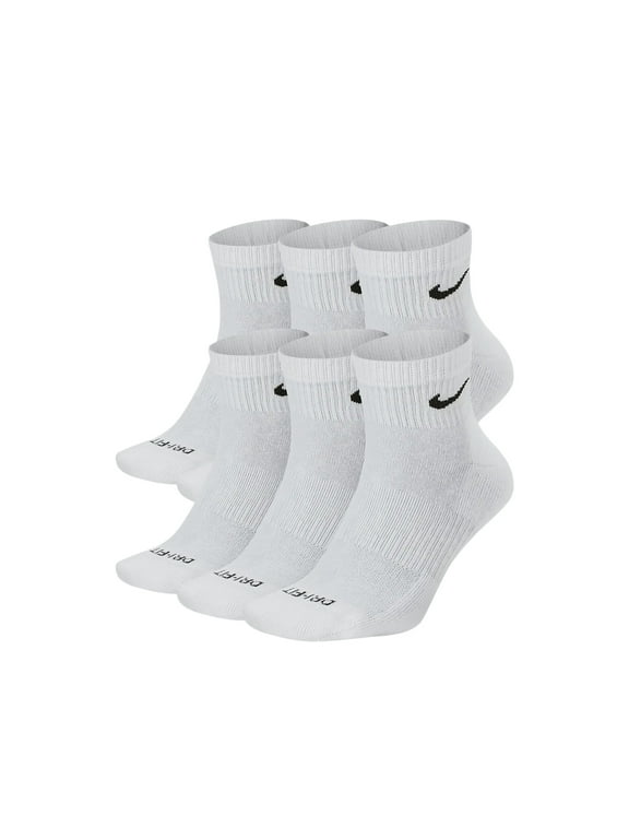 Nike Everyday Plus Cushion Crew Grey/Black Socks - 6 Pair Pack SX6897-063 Men's Large 8-12 ...