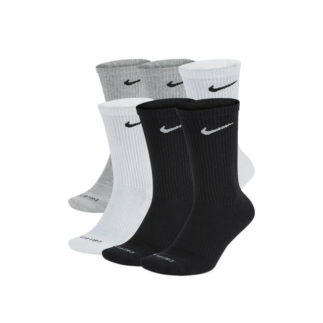 Nike Men's Dri-Fit Training Cotton Cushioned Crew Socks (Medium) (6 Pair) (SX6897-922) - Walmart.com