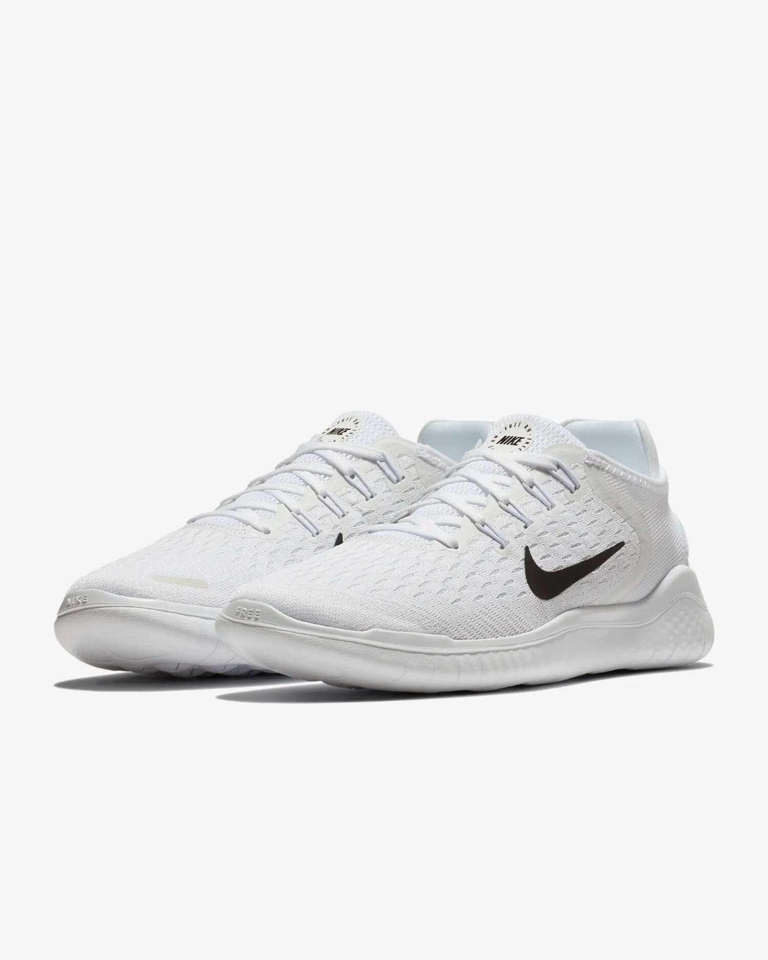 Nike Free RN 2018 942837-100 Women's White Black Low Top Running Shoes ...
