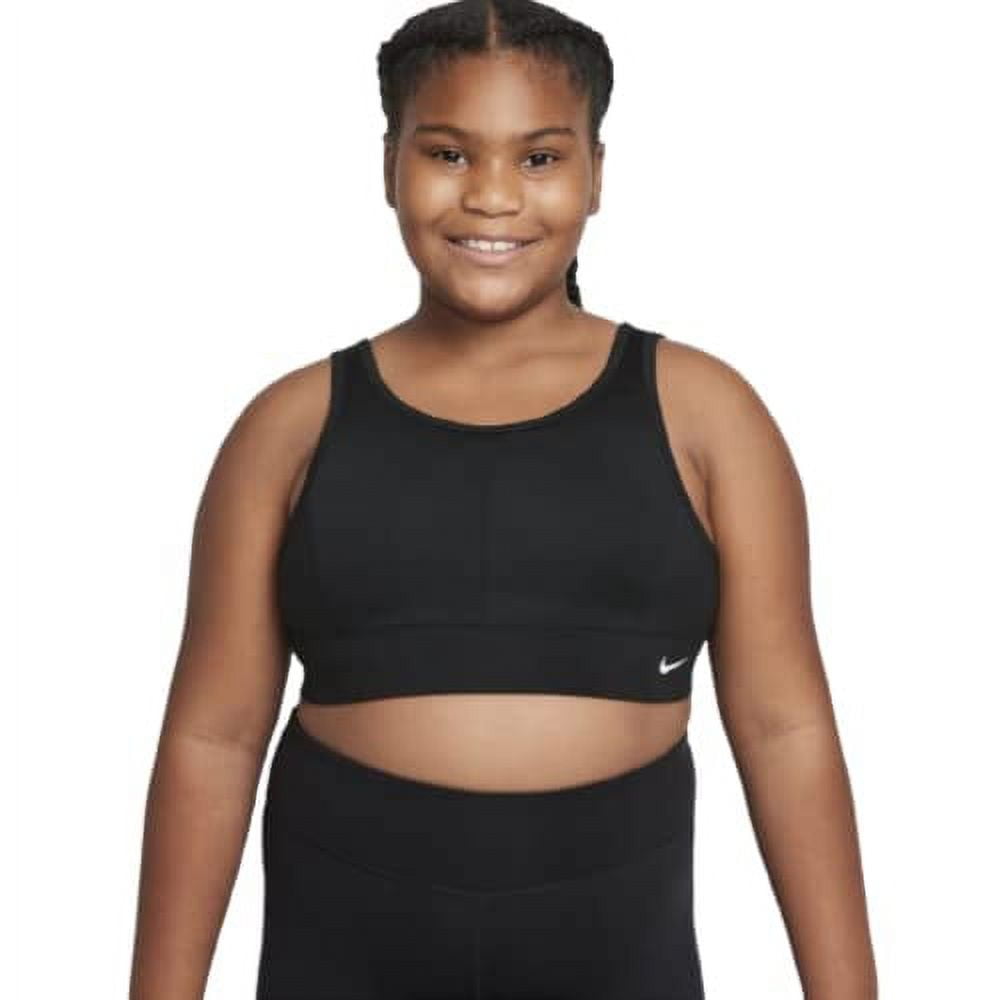 Nike Girls Dri-FIT Swoosh Luxe Sports Bra Extended Size M+ Black DD9148 ...