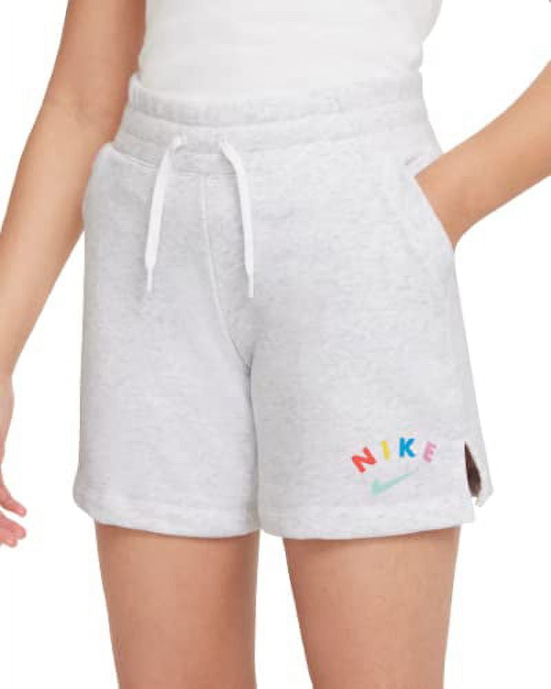 Nike Girls Sportswear Terry Fleece Shorts Heather Gray Large DD2332-051 ...