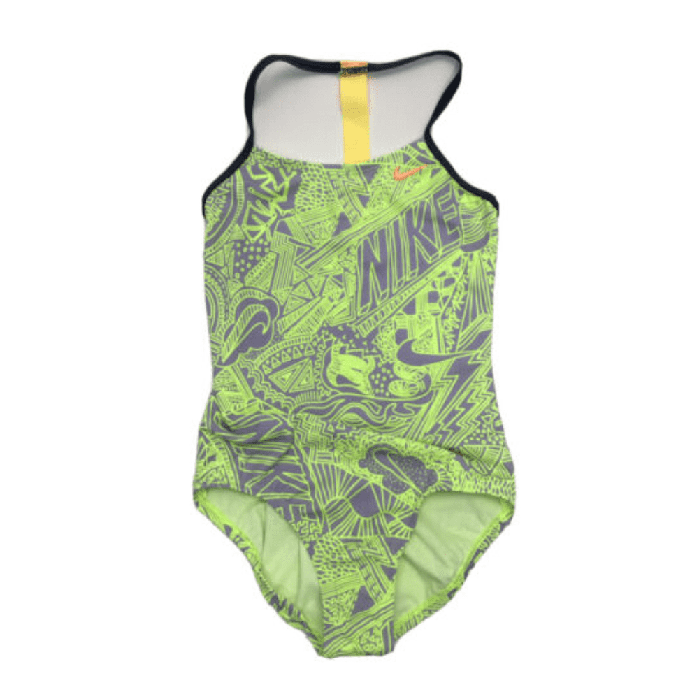 Nike Girls T-Back One Piece Tankini Swimsuit, Volt Glow, Medium ...