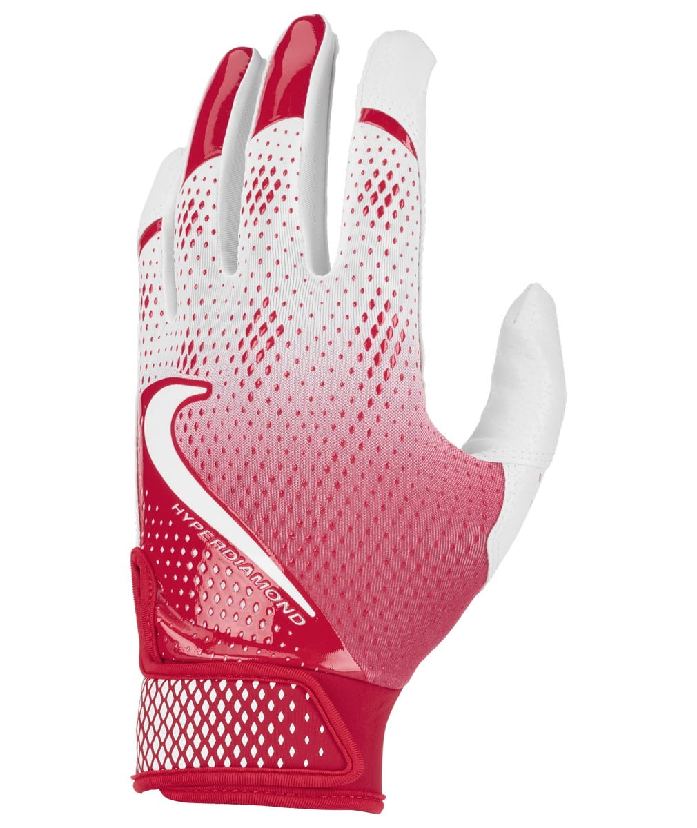 Nike Hyperdiamond 3.0 Adult Baseball Batting Gloves Pair SM Red | Red | White - Walmart.com