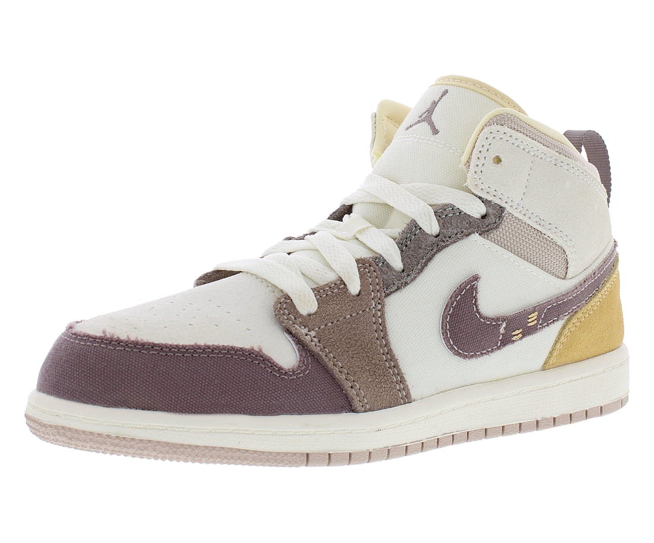 Nike Jordan 1 Mid SE Craft PS Girls Shoes Size 11, Color: Sail/Taupe ...