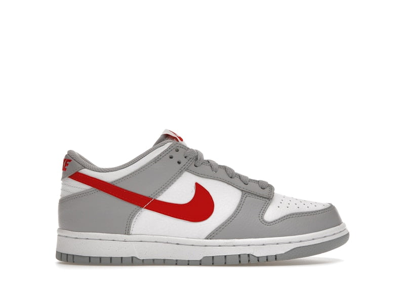 Nike Kid's Dunk Low White Wolf Grey University Red, from StockX ...