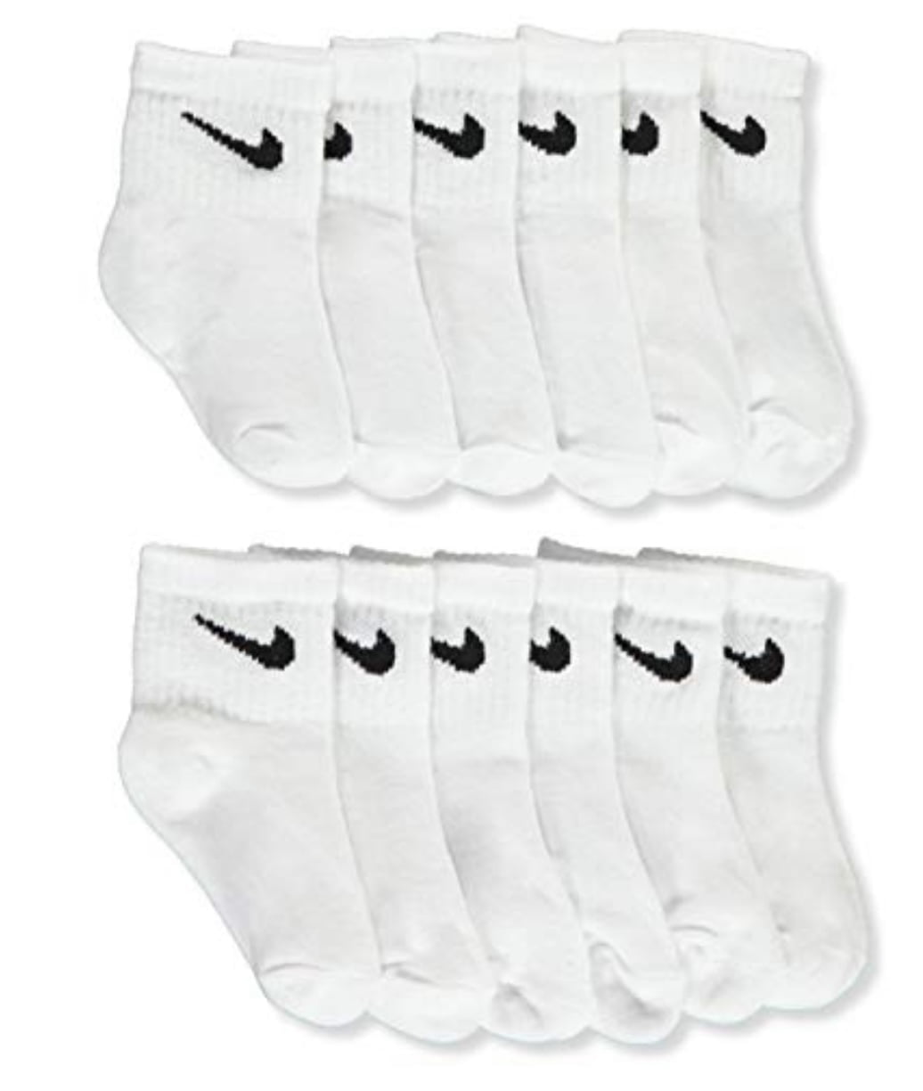 Nike Kids Lightweight Ankle Socks, Infant Toddler, White, 12-24 Months ...