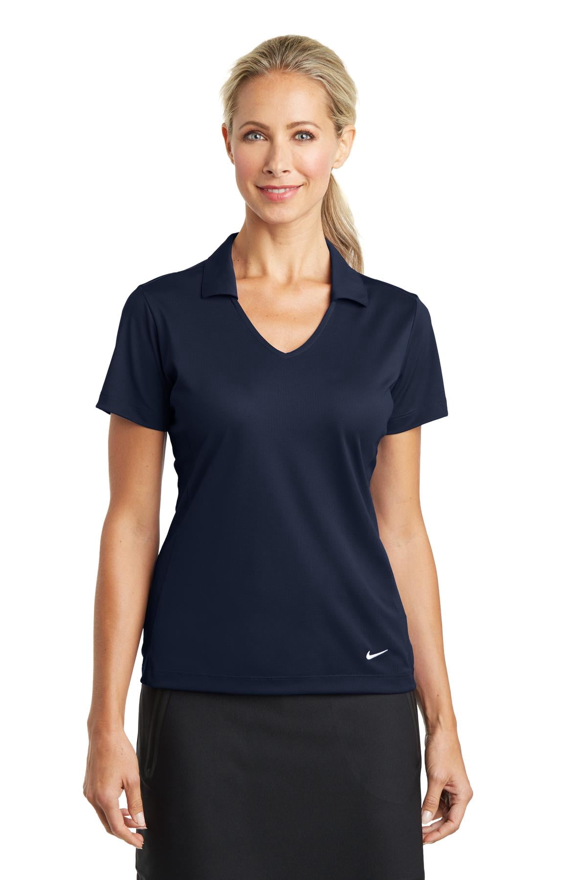 Nike Ladies Dri-FIT Vertical Mesh Polo. Marine. S. - Walmart.com