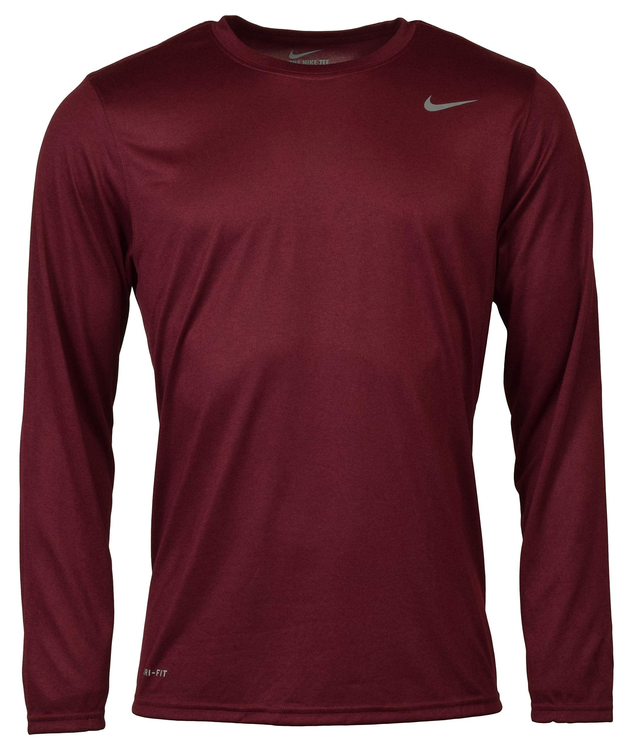 Nike Mens Dry Anti-Odor, Dri-Fit, Long Sleeve Shirt, Cardinal, X-Large ...