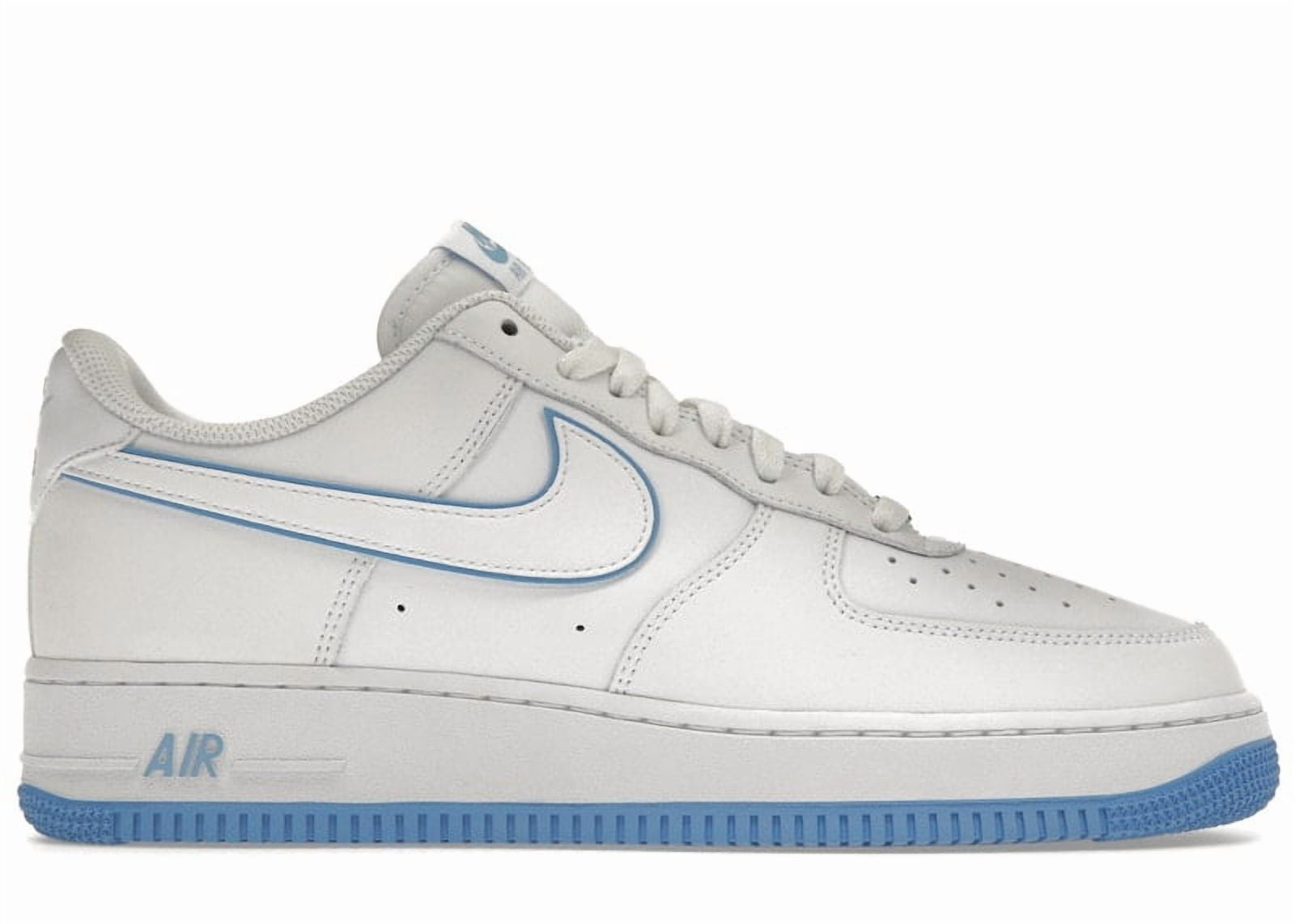 Nike Men's Air Force 1 '07 Low White University Blue Sole Basketball ...
