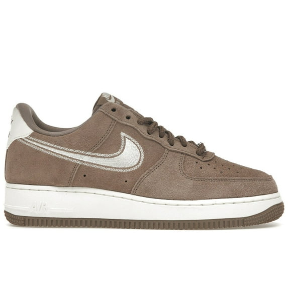 Nike Men's Air Force 1 Low '07 LV8 Mink Brown Embroidered Swoosh Shoes ...