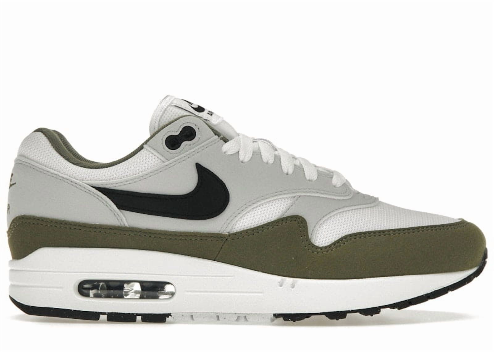 Nike Men's Air Max 1 White Black Medium Olive Running Shoes, from ...