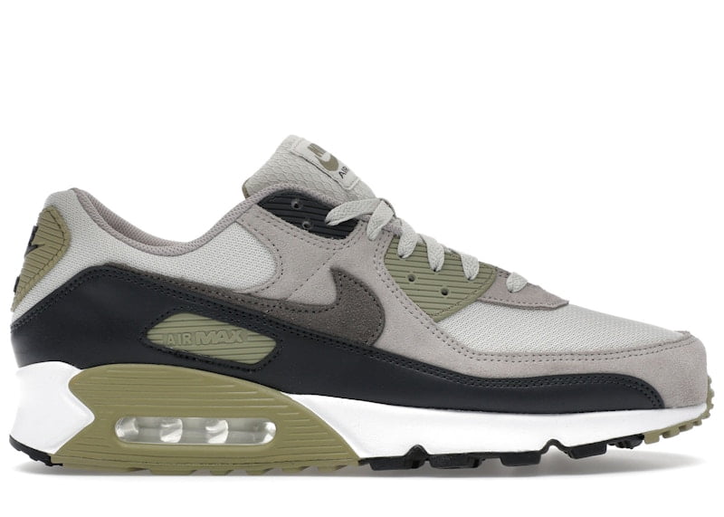 Nike Men's Air Max 90 Light Bone Neutral Olive Running Shoes, from ...