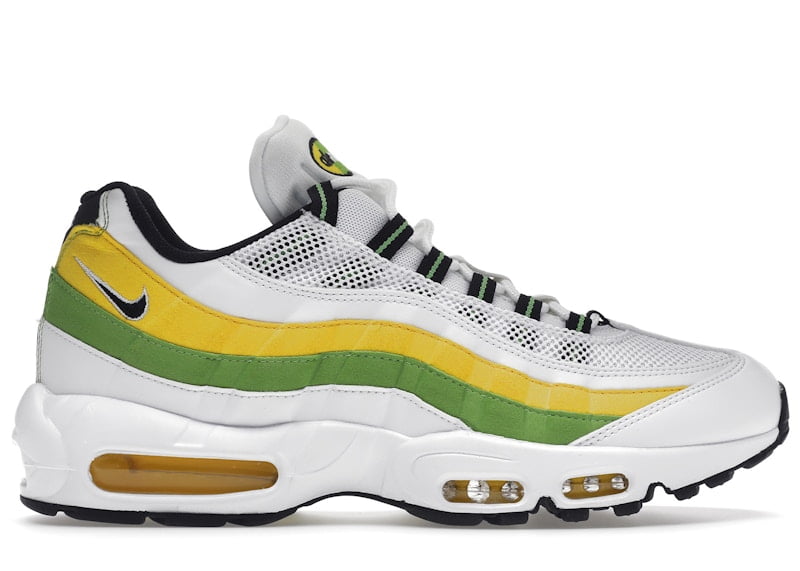 Nike Men's Air Max 95 Essential White Green Apple Tour Yellow Running ...