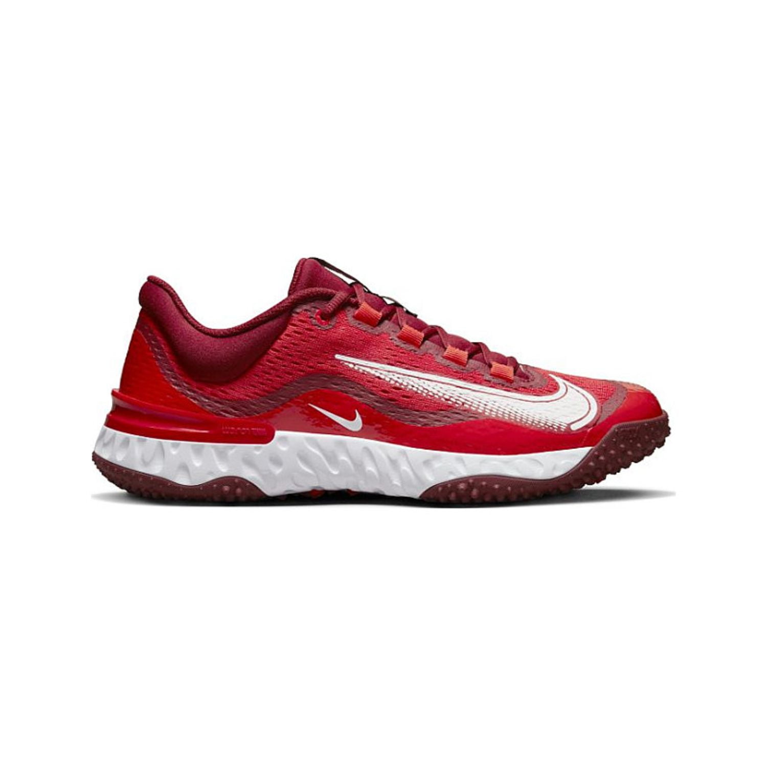Nike Men's Alpha Huarache Elite 4 Baseball Turf Shoes Cleats, Red/White ...