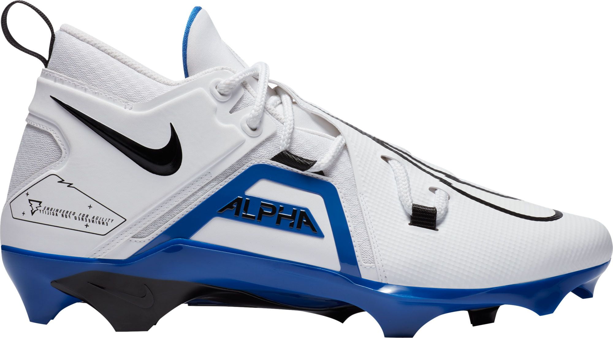Nike Men's Alpha Menace Pro 3 Mid Football Cleats (White/Royal, 13, D ...