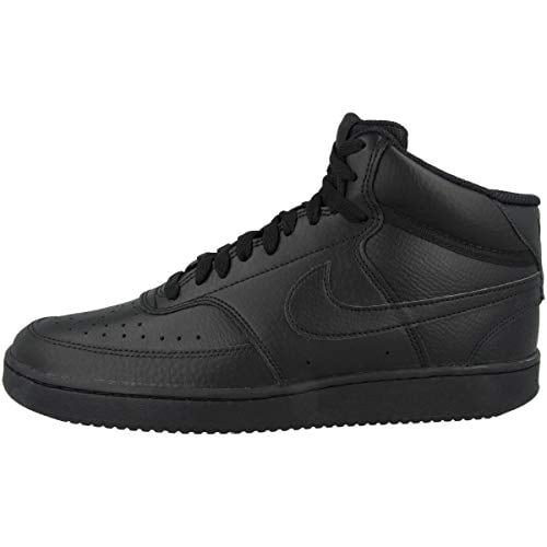 Nike Men's Court Vision Mid Sneaker, Black/Black-Black, 11.5 Regular US ...