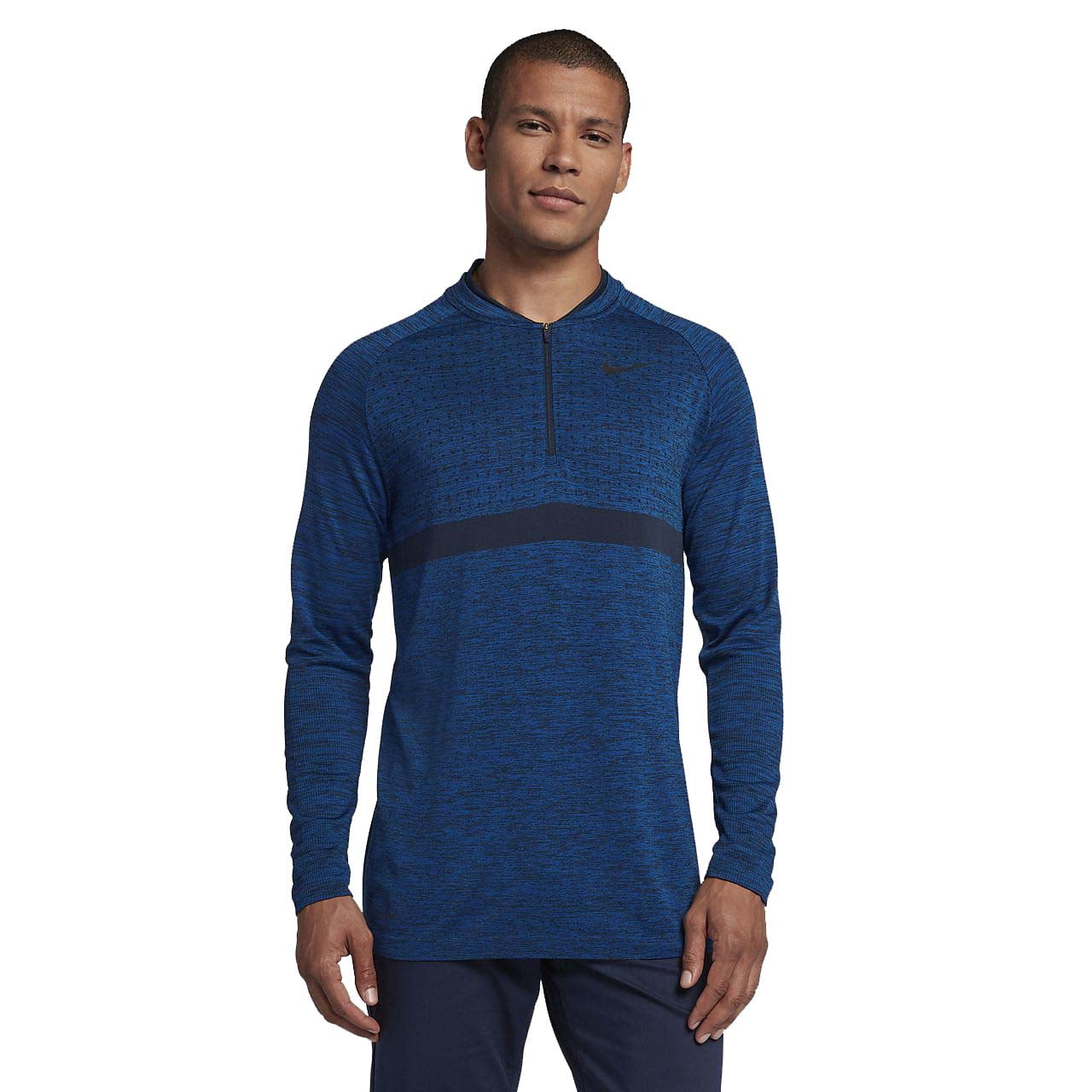 Nike Men's Dri-Fit Half Zip Golf Top-Gym Blue/Obsidian - Walmart.com