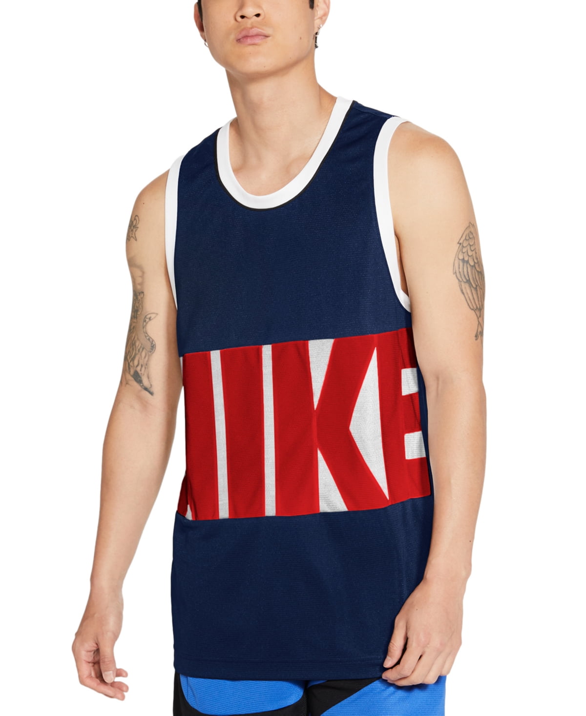 Nike Men's Dri Fit Retro Basketball Tank Blue Size Small - Walmart.com
