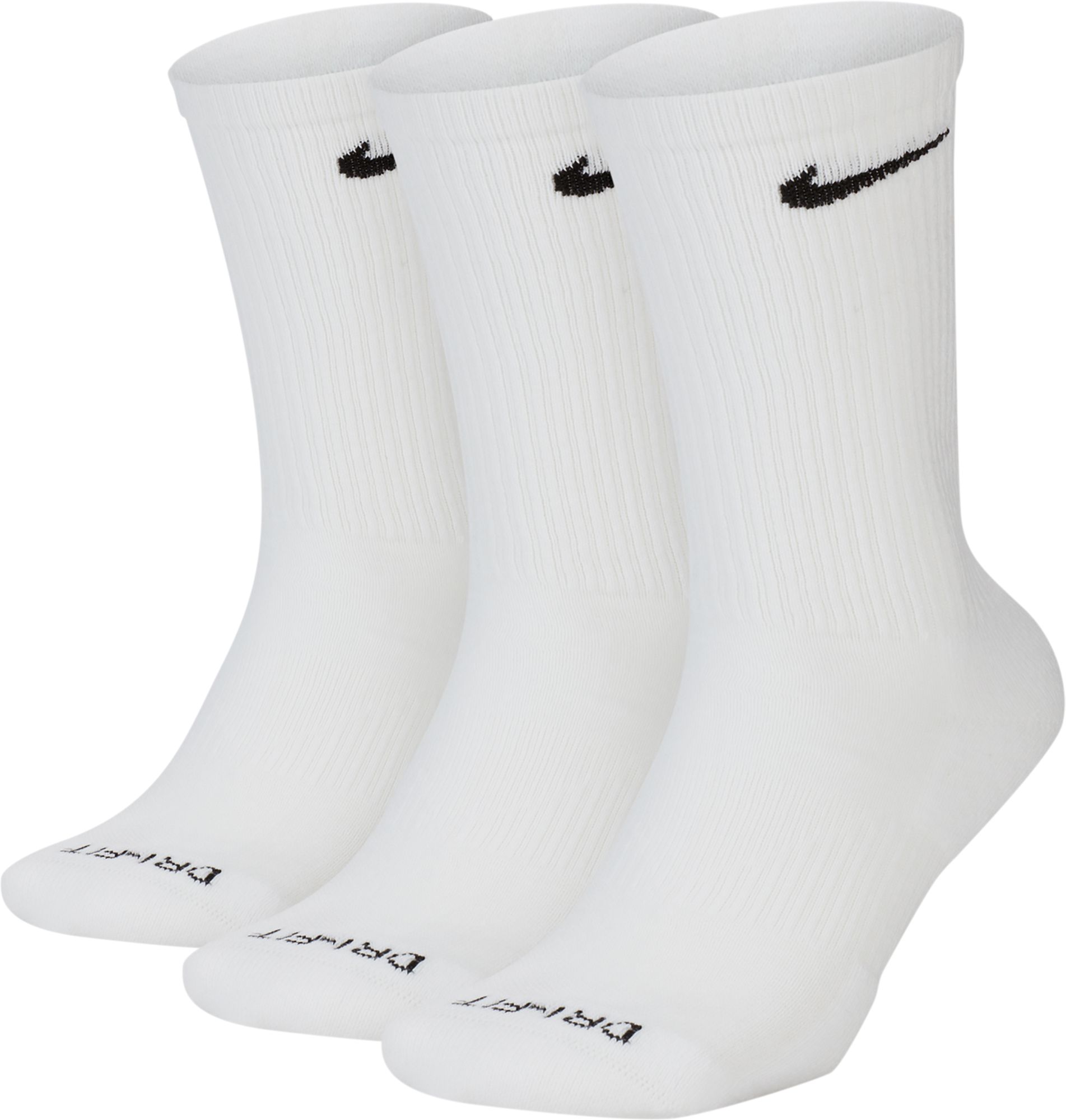 Nike Men s Everyday Plus Dri FIT Cushion Crew Training Socks 3 Pack Nike Men s Everyday Plus Dri FIT Cushion Crew Training Socks 3 Pack