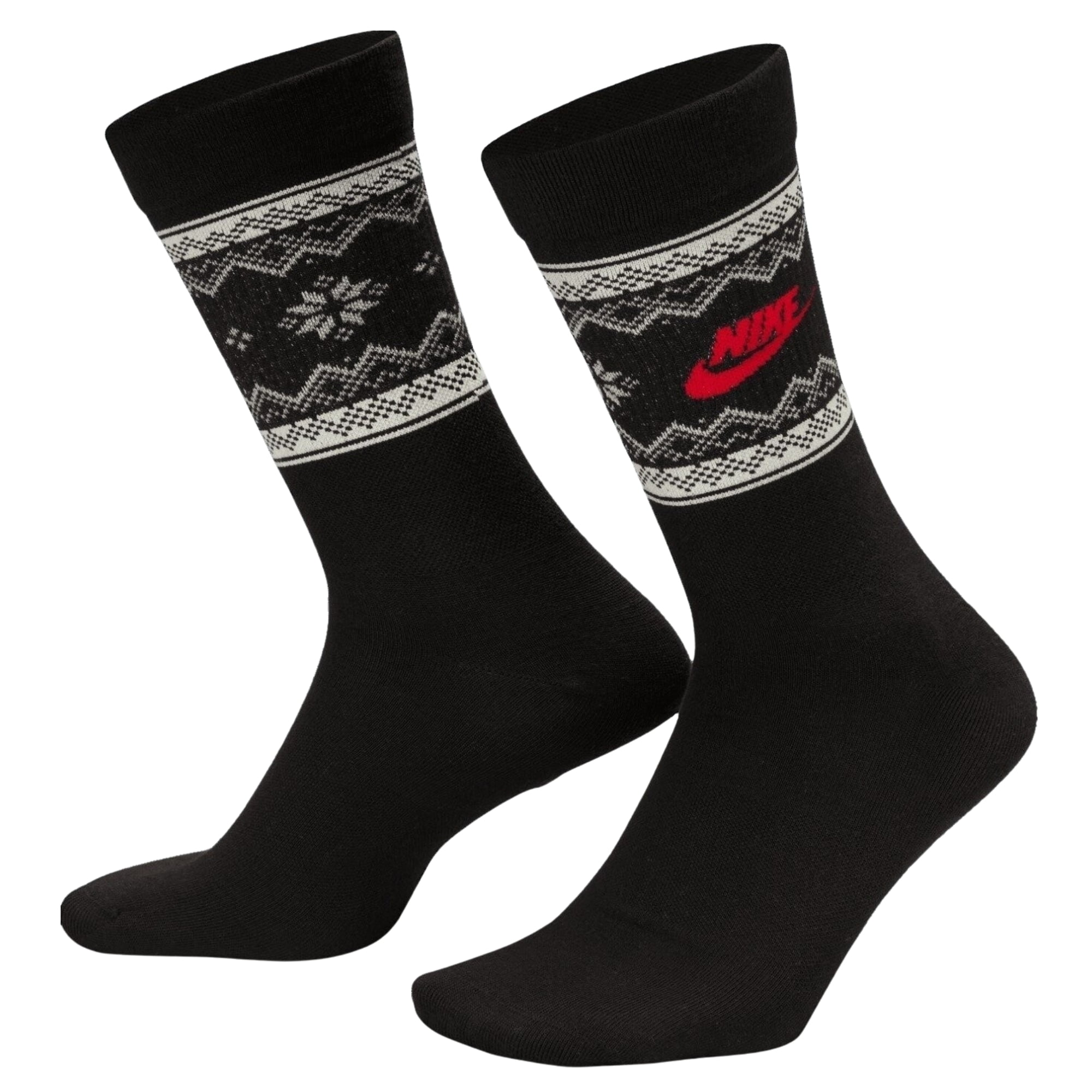 Nike Men's Everyday Essential Fair Isle Crew Socks Large (8-12) Black Red - Walmart.com