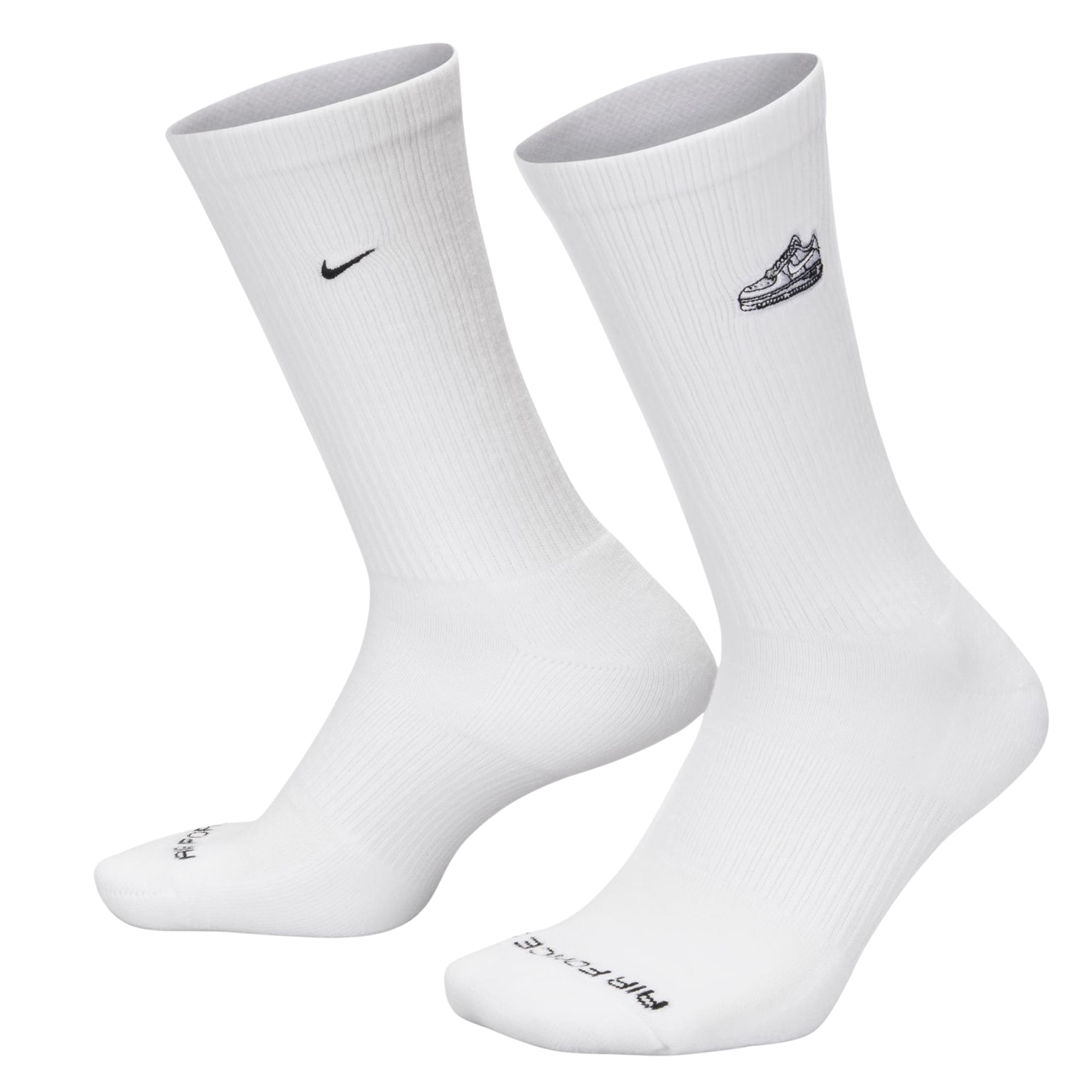 Nike Men's Everyday Plus Air Force 1 Crew Socks Large (8-12) White ...