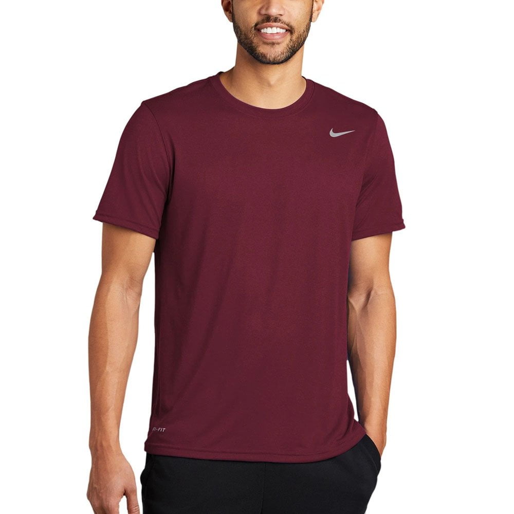 Nike Men's Legend Dri-Fit Short Sleeve Training Top in Deep Maroon, XXX ...