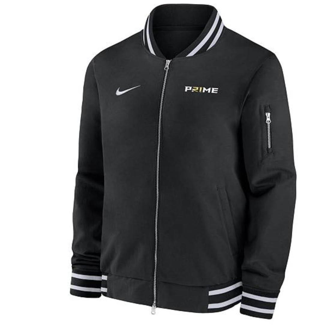 Nike Men's Prime Black 2.0 Bomber Field Jacket with Side Zippers (US ...