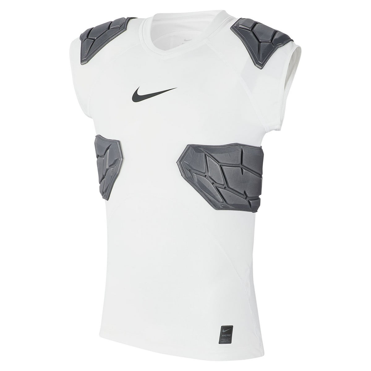 Nike Men's Pro Combat Hyperstrong 4-Pad Football Shirt, White, Large ...