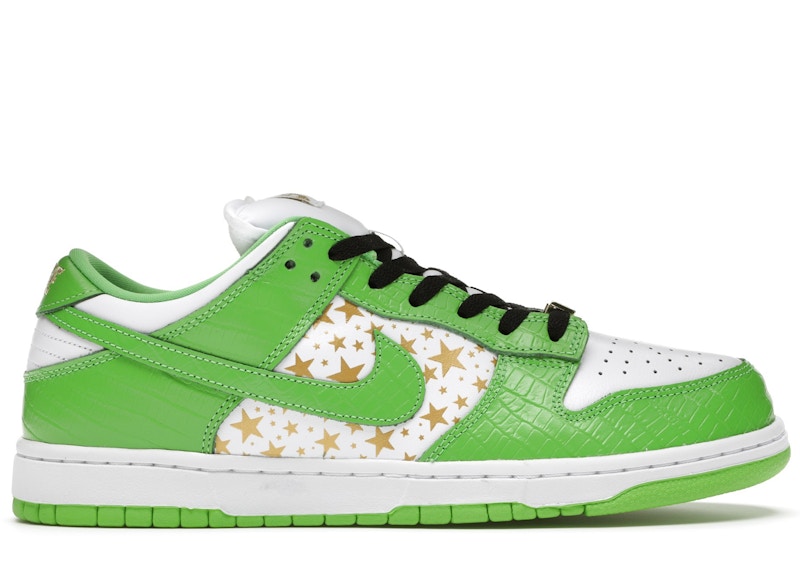Nike Men's SB Dunk Low Supreme Stars Mean Green (2021), from StockX ...