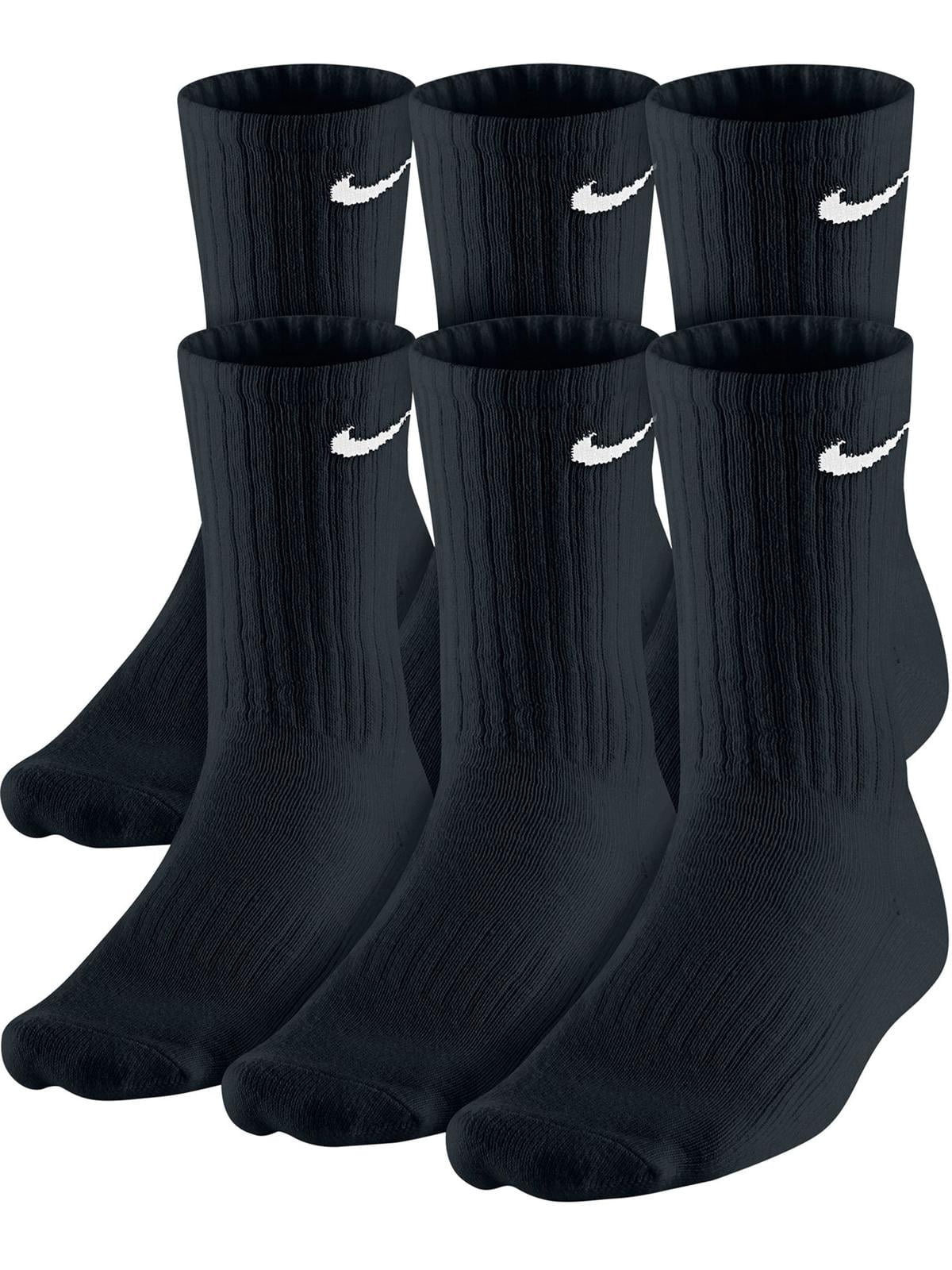 Nike, Men’s Socks, 6-Pack Crew Cushioned, Black Size 6-8 - Walmart.com