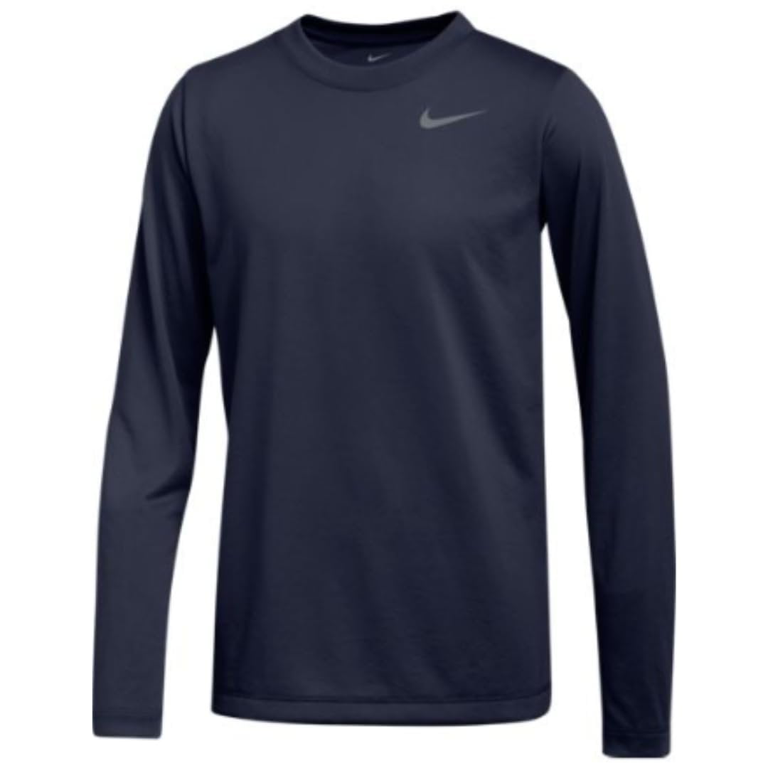 Nike Men's Team Legend Long Sleeve Tee Shirt US, Alpha, Large, Regular, Regular, Navy - Walmart.com