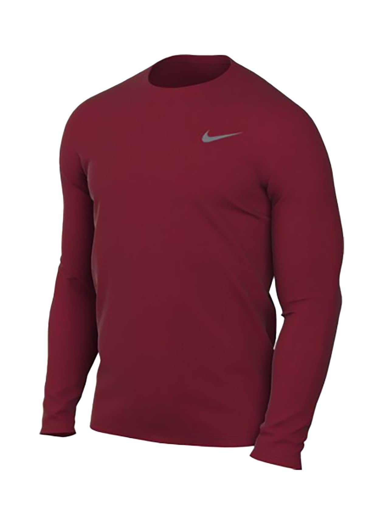 Nike Men's Team Legend Long Sleeve Tee Shirt X-Large, Crimson - Walmart.com