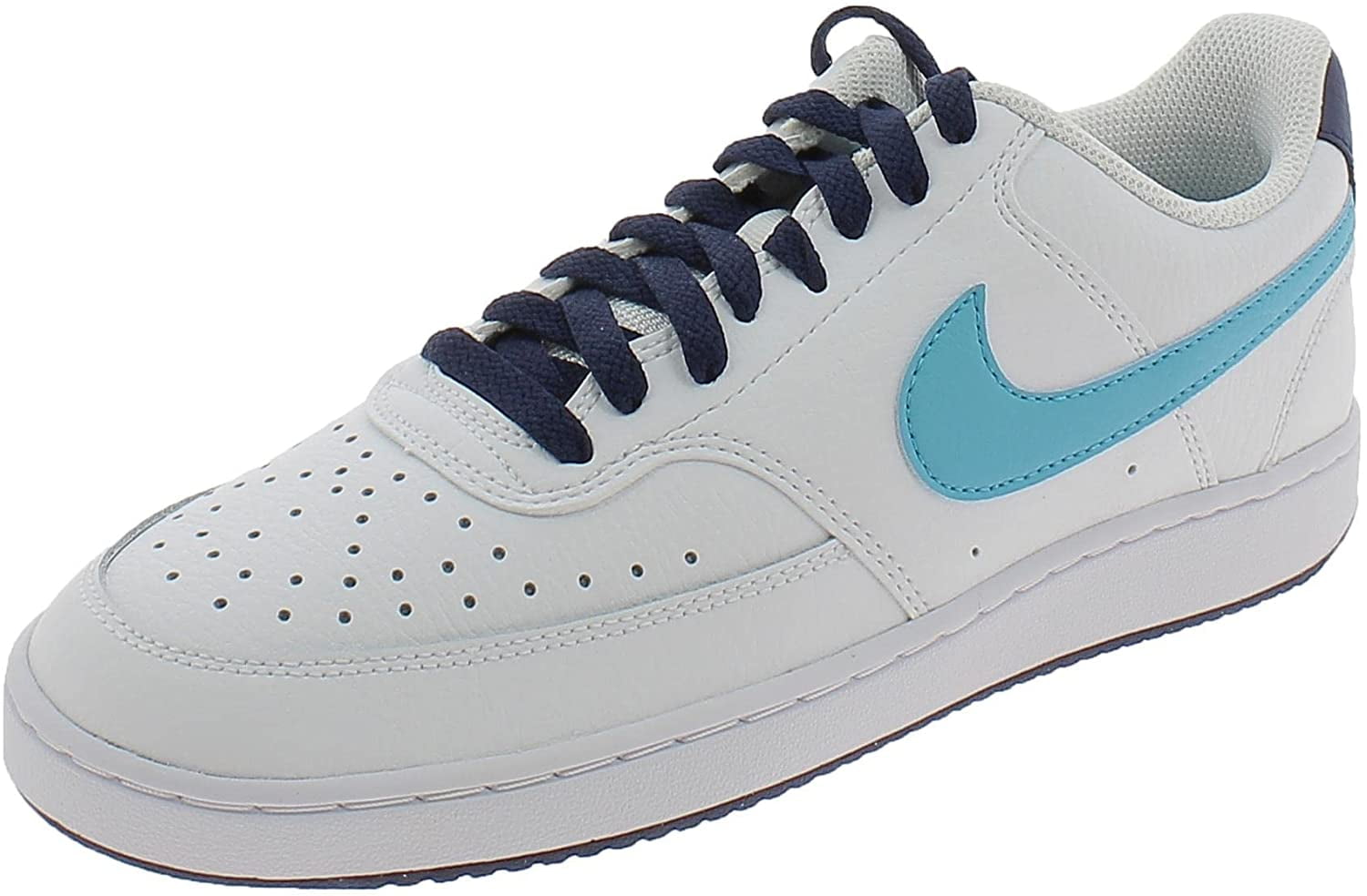 Men's Nike Court Vision Lo White/Turquoise Blue-Blue Void (DM1187 100 ...