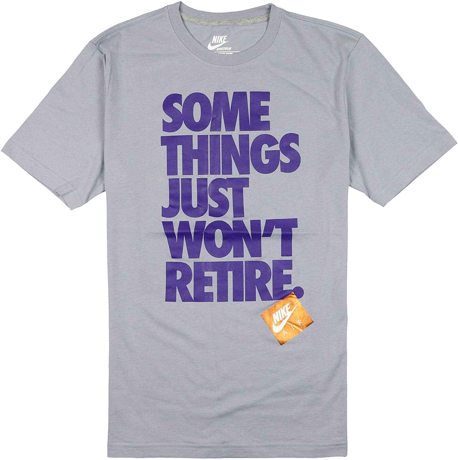 Nike Mens Something Just WonT Retire Tee,Grey/Purple,Large - Walmart.com