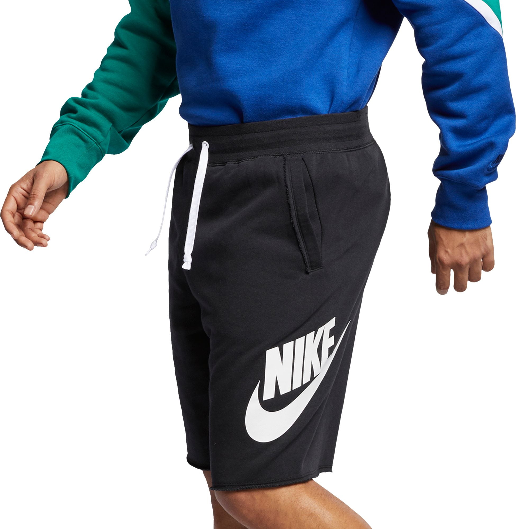 Nike Mens Sportswear HE Short FT Alumni Black/Black/White/White Large ...