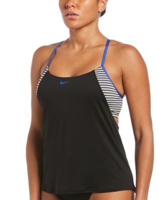 Nike Micro-Stripe Layered Tankini Top Women's Swimsuit - Walmart.com