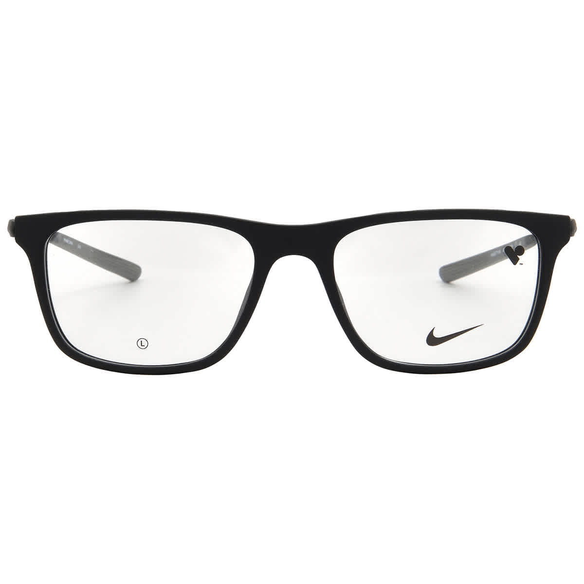 Nike NIKE 7150 001 Men's Matte Black Rectangular Frame Eyeglasses ...