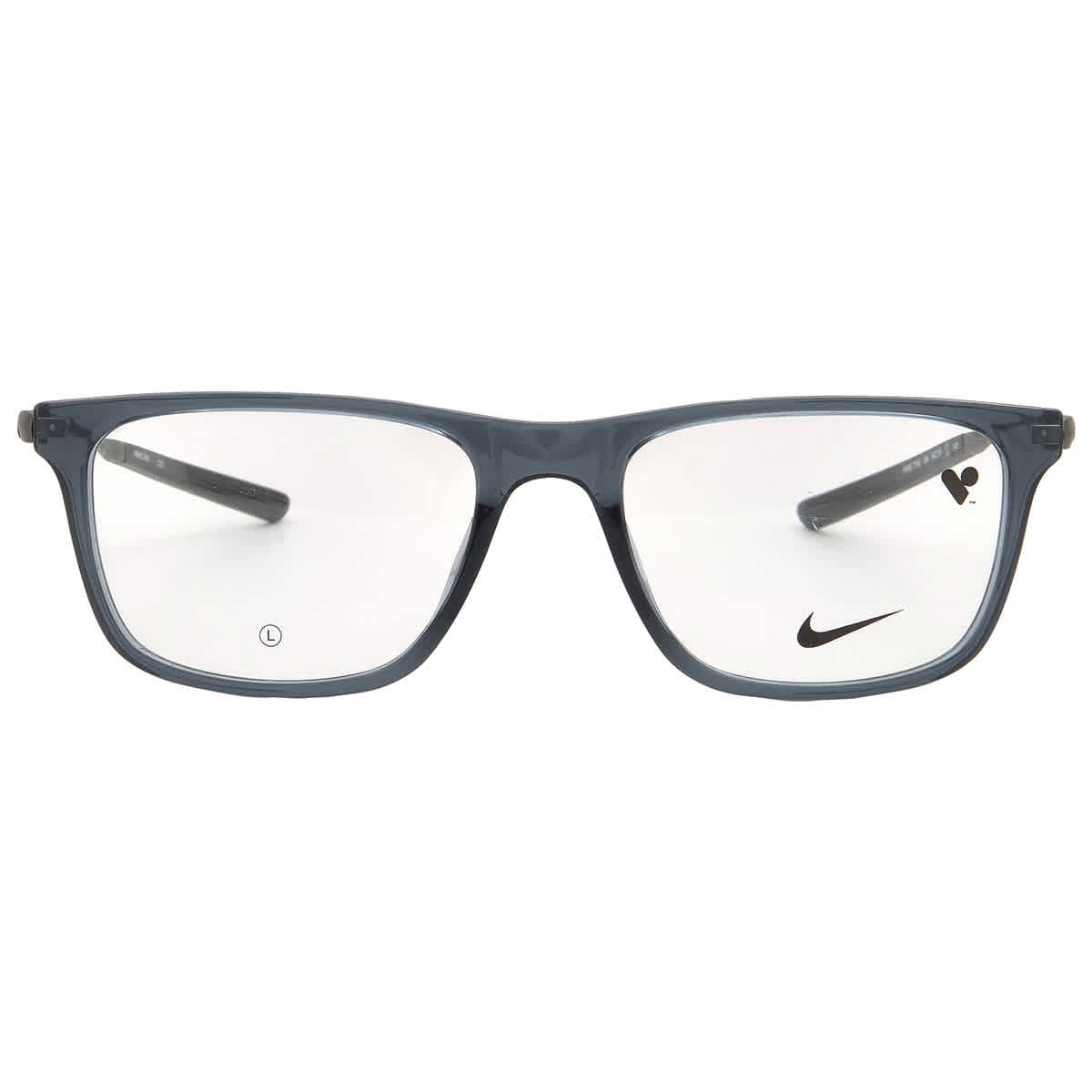Nike NIKE 7150 034 Men's Dark Grey Rectangular Frame Eyeglasses ...