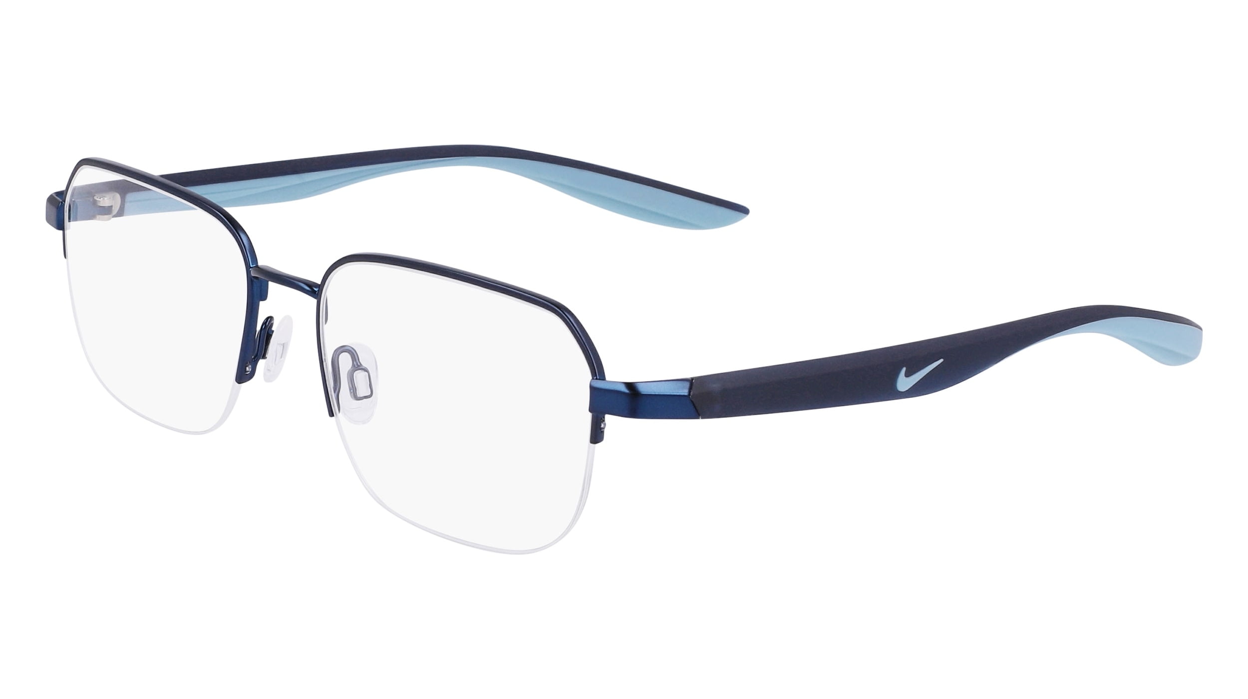 Nike NIKE 8152 410 Men's Satin Navy Rectangular Frame Eyeglasses ...